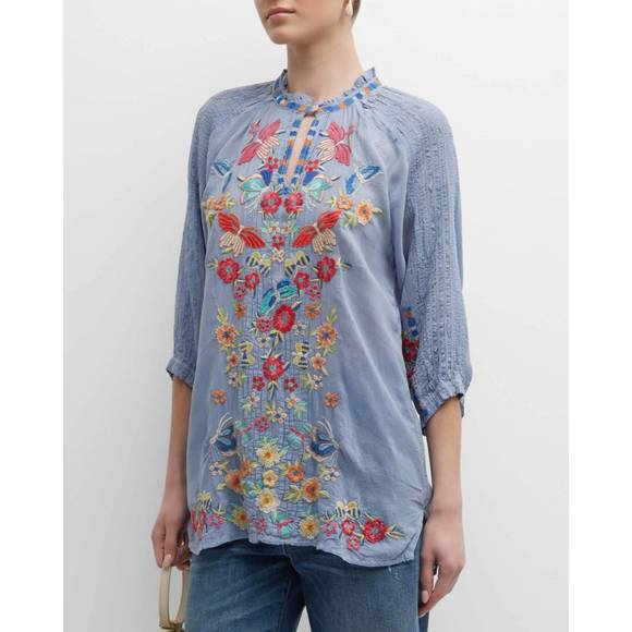 Johnny Was | Tops | New Johnny Was Leona Tunic In Fog | Poshmark